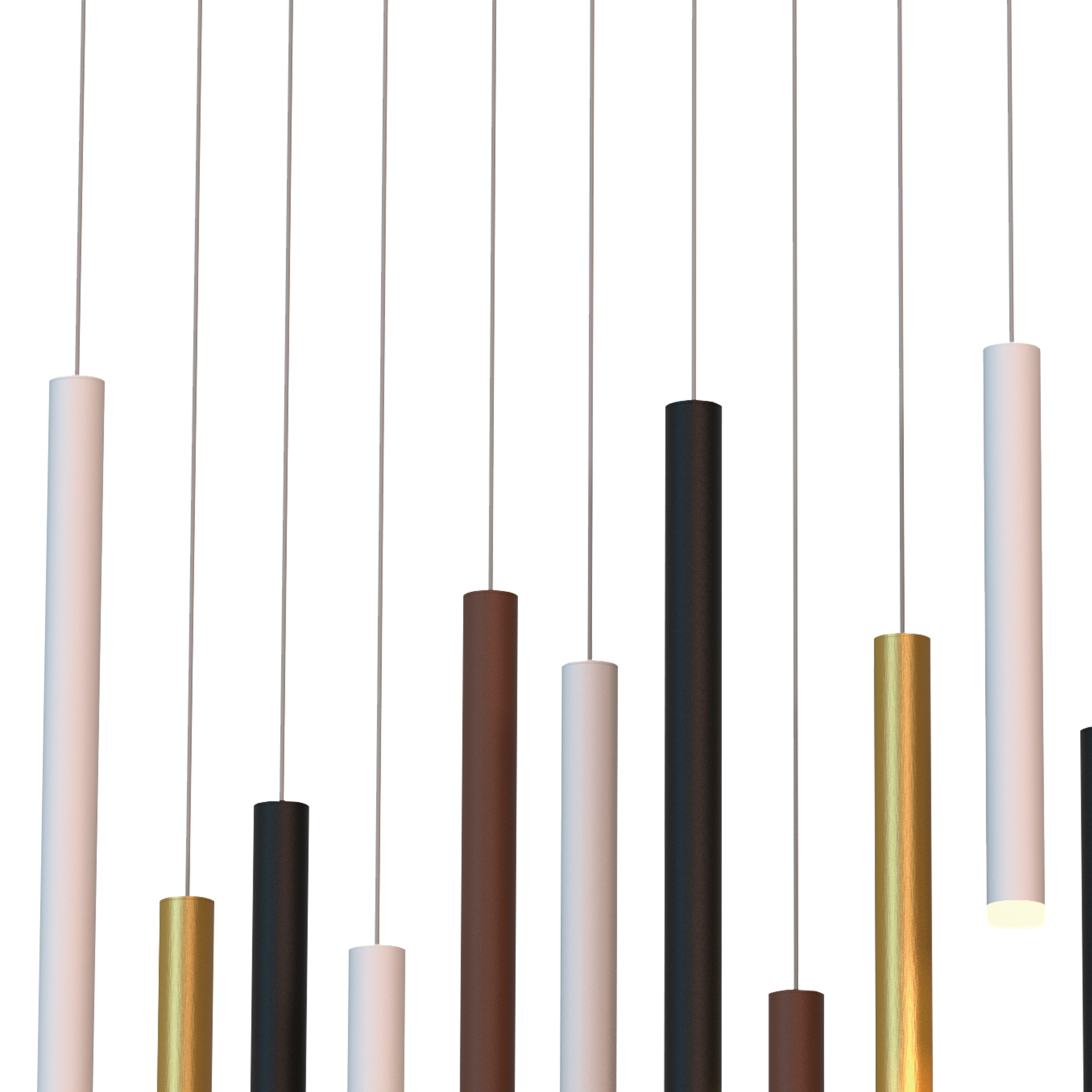 M8085 Cala Mantra Cala Rectangle 14 Light Pendant 84W LED Sand White/Sand Black/Gold/Rust Brown ...